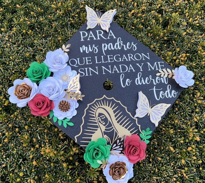 Virgin Mary Mexican Graduation Cap Topper, Spanish Cap Topper, White ...