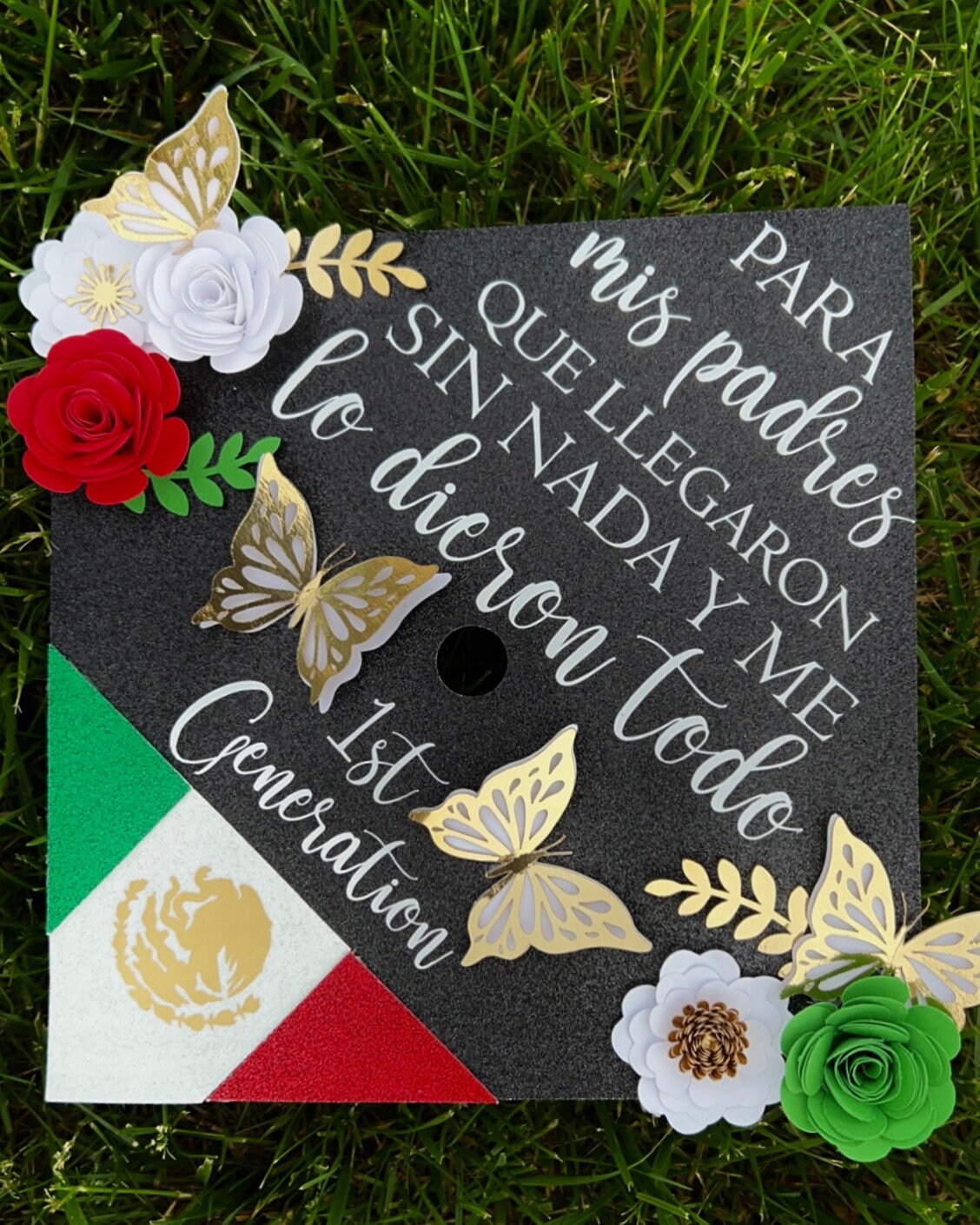 Mexican Flag Graduation Topper , Spanish Cap Topper, Flower Cap Topper ...