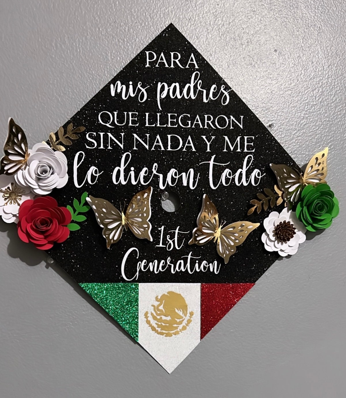 Mexican Flag Graduation Topper , Spanish Cap Topper, Flower Cap Topper ...