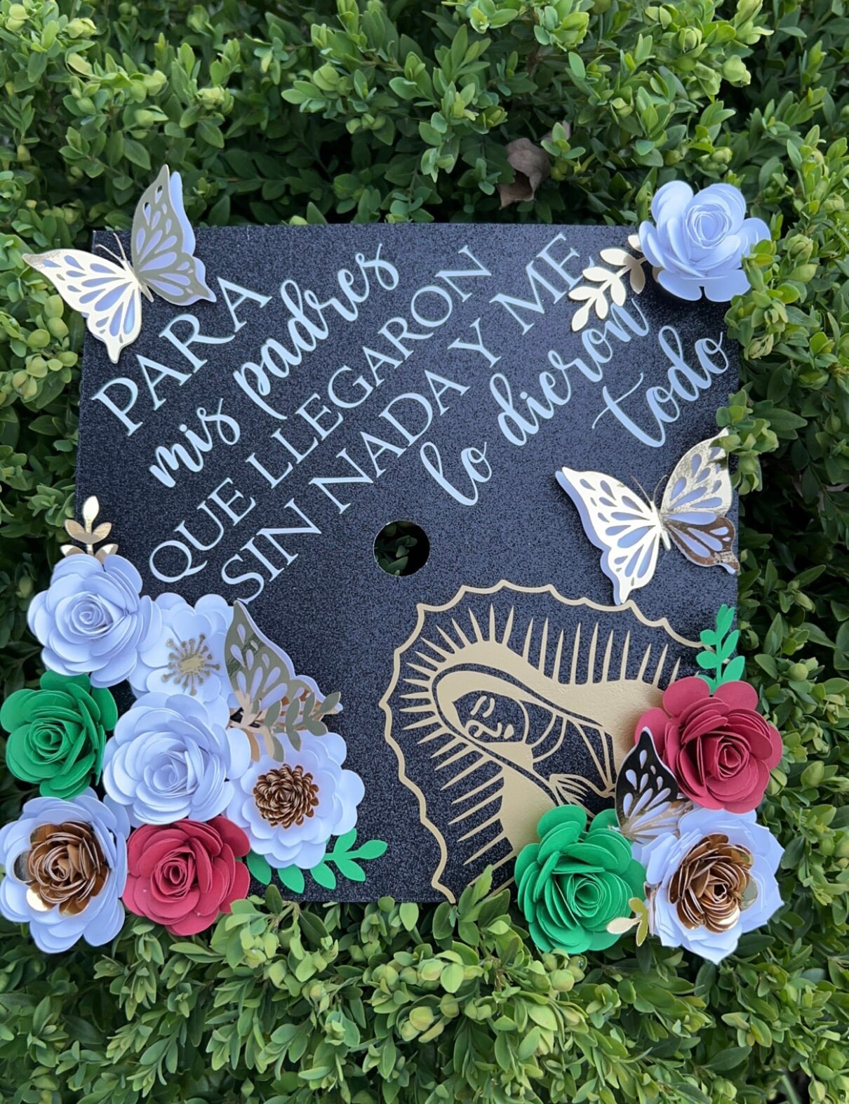 Virgin Mary Mexican Graduation Cap Topper, Spanish Cap Topper, White ...