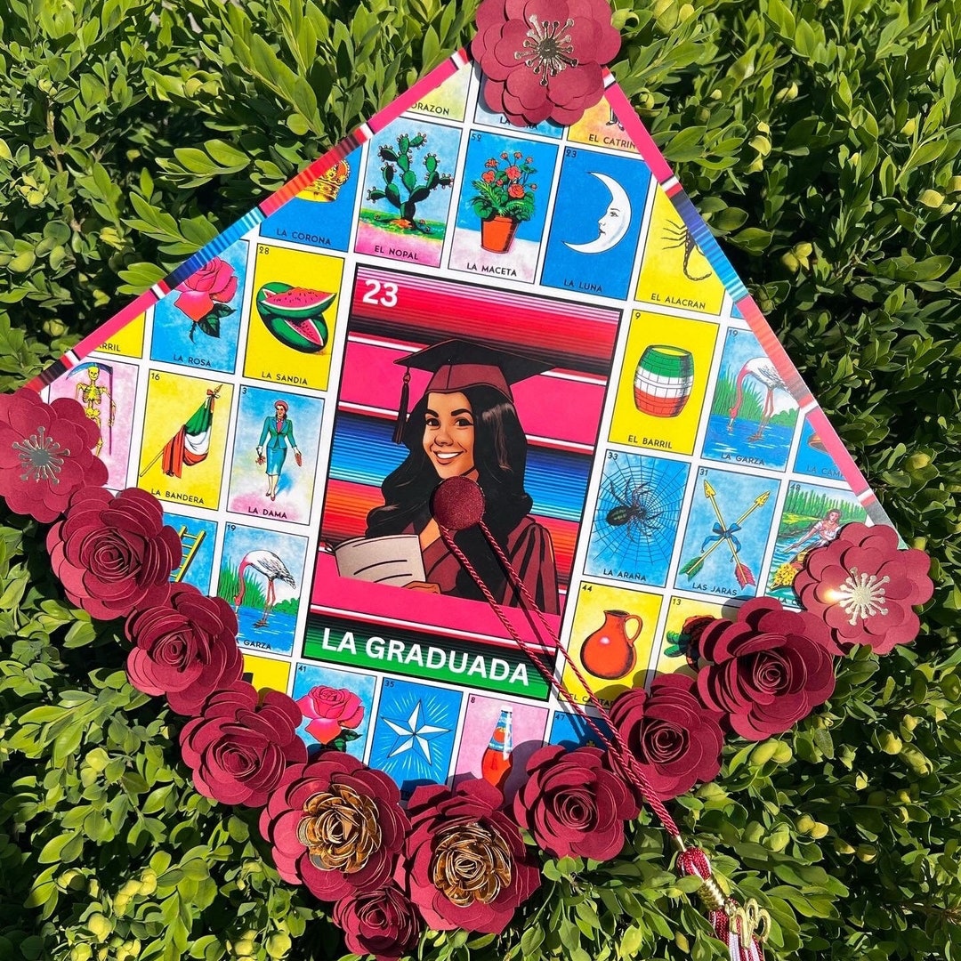 Loteria Custom Graduation Cap, La Graduada/ El Geaduado, Graduate Cap ...