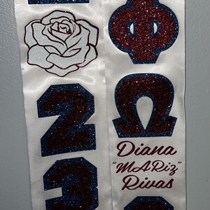 Custom Graduation Stole, Custom Greek Stole, Glitter Stole, Satin Stole ...