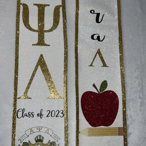 Custom Graduation Stole, Custom Greek Stole, Glitter Stole, Satin Stole ...