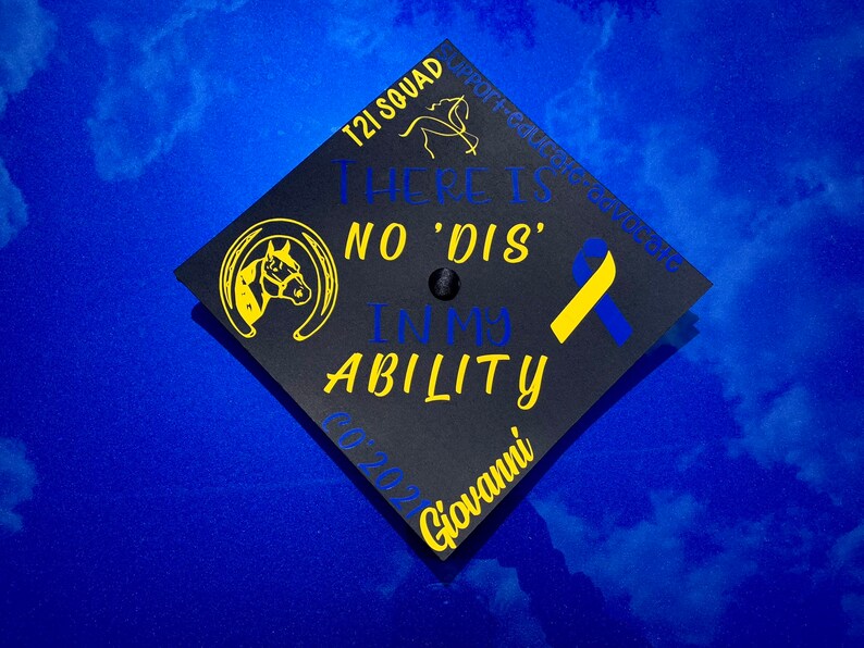 Down Syndrome Custom Graduation Cap Yellow and Blue Down - Etsy