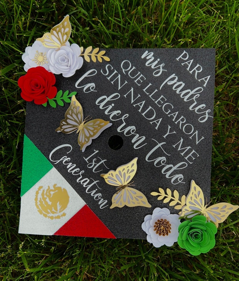 Mexican Flag Graduation Topper , Spanish Cap Topper, Flower Cap Topper ...