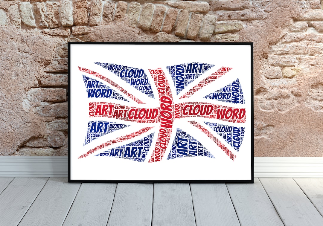 Personalised Union Jack Flag Custom Word Art Word Cloud - Etsy