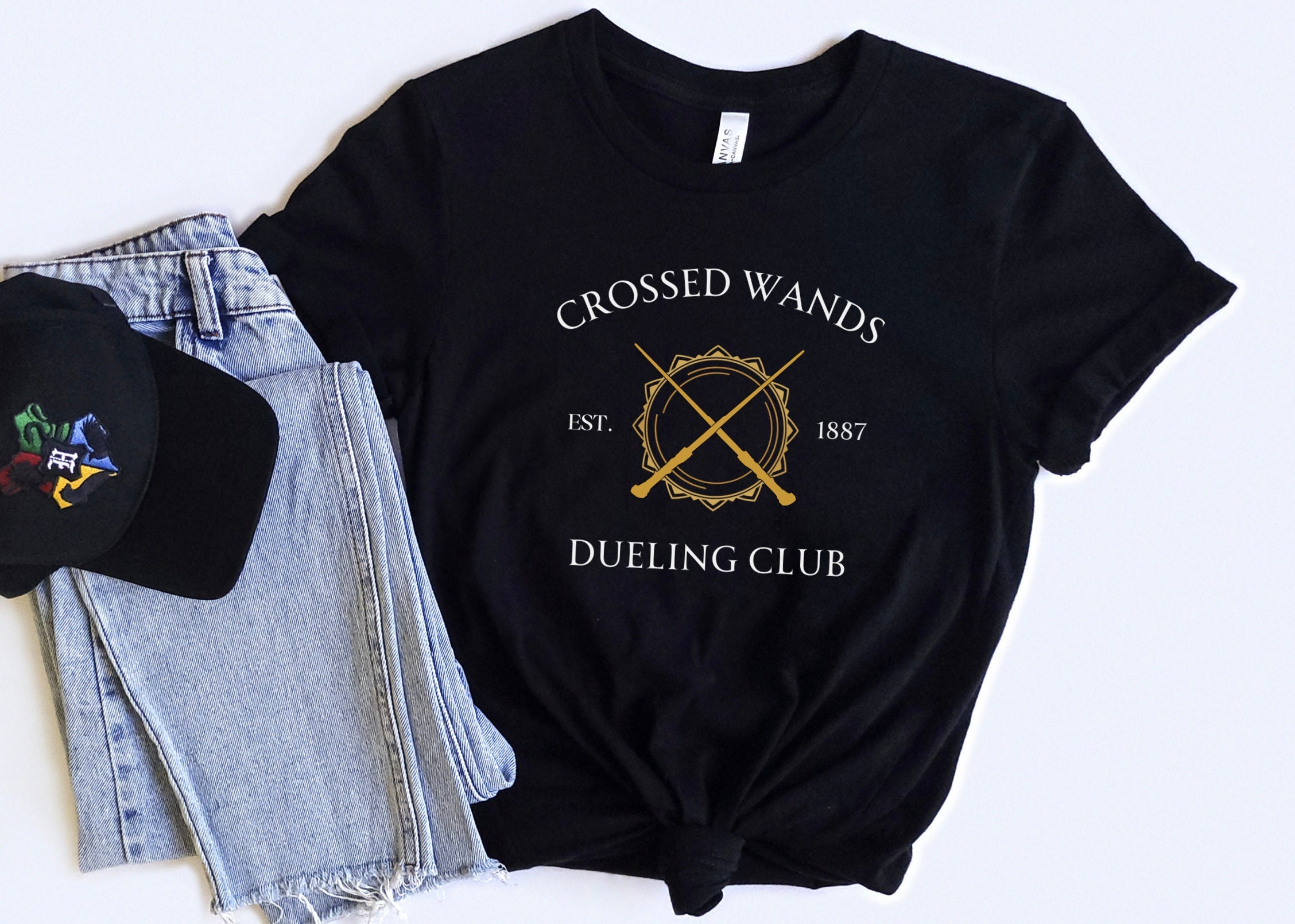 Crossed Wands Dueling Club T-shirt, Wizard Shirt, Hog Warts Legacy Tee ...
