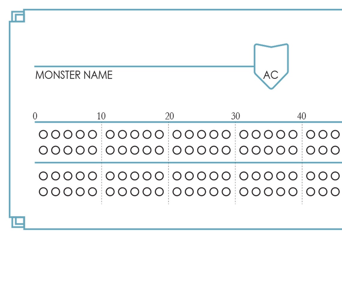 Monster Hit Point Tracker max Hit Points 200-1000 4-2 Sets - Etsy