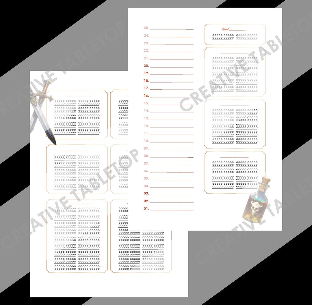 Dnd Initiative + HP Tracker Boards – Printable PDF Set (2 Themes) - Etsy