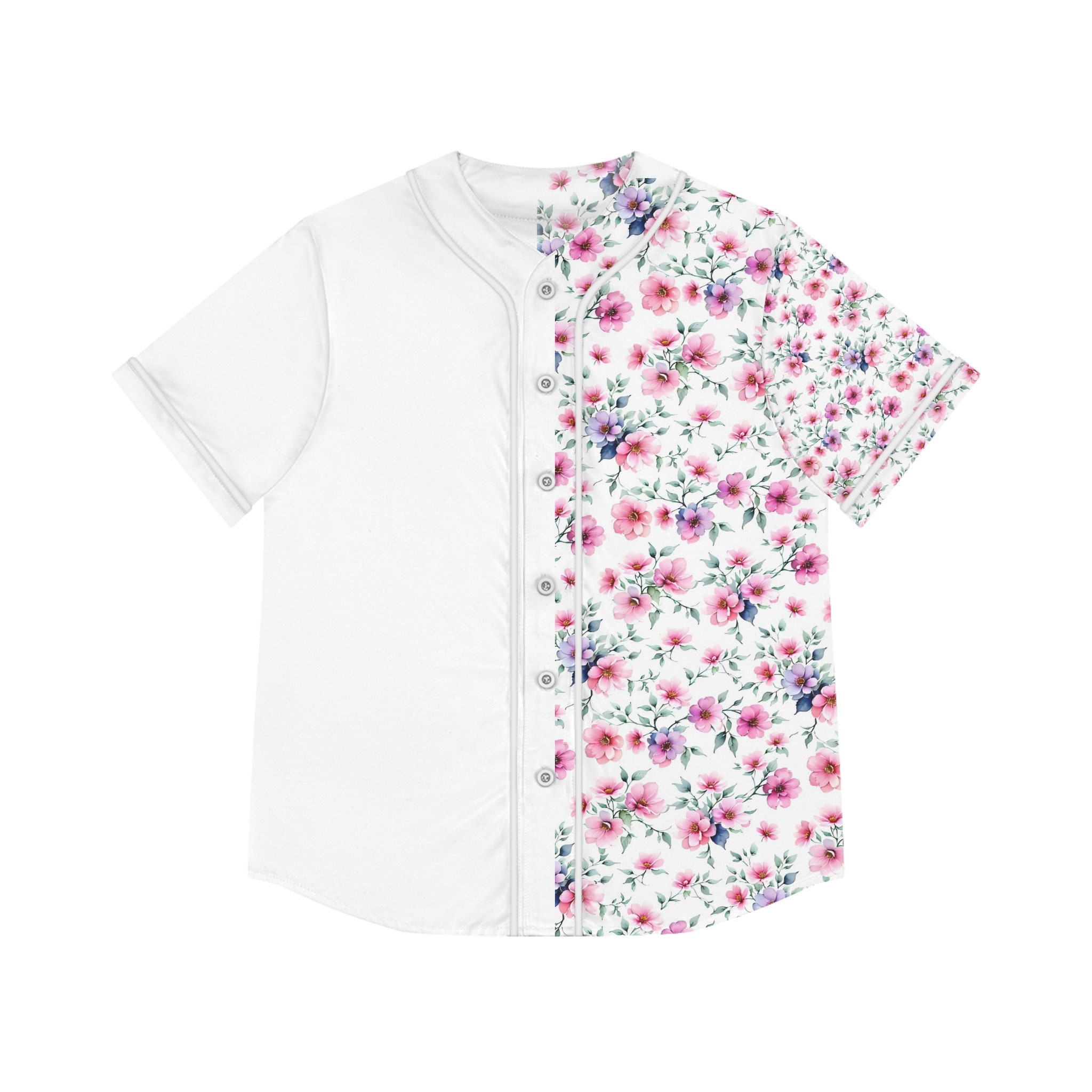 Seamless Watercolor Floral Pattern. Women's Baseball Jersey AOP - Etsy