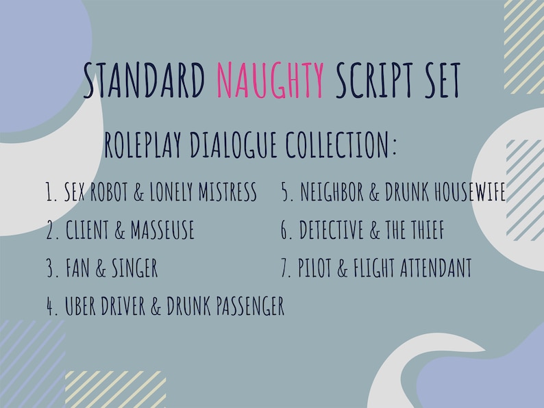 Standard Naughty Script Set - Adult Script, Erotic Roleplay, JOI Script ...