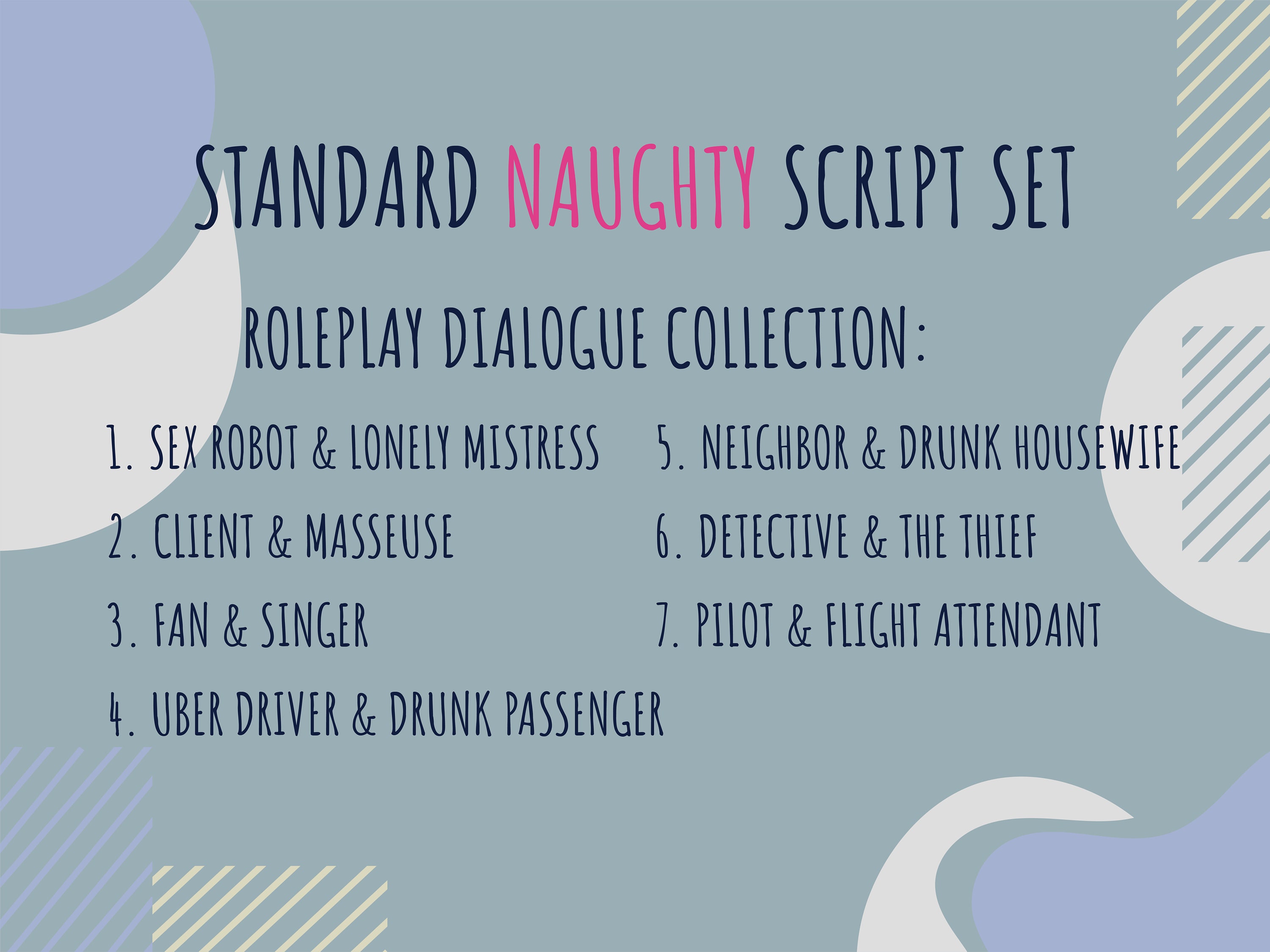 Standard Naughty Script Set - Adult Script, Erotic Roleplay, JOI Script, Intimacy, Couples ...