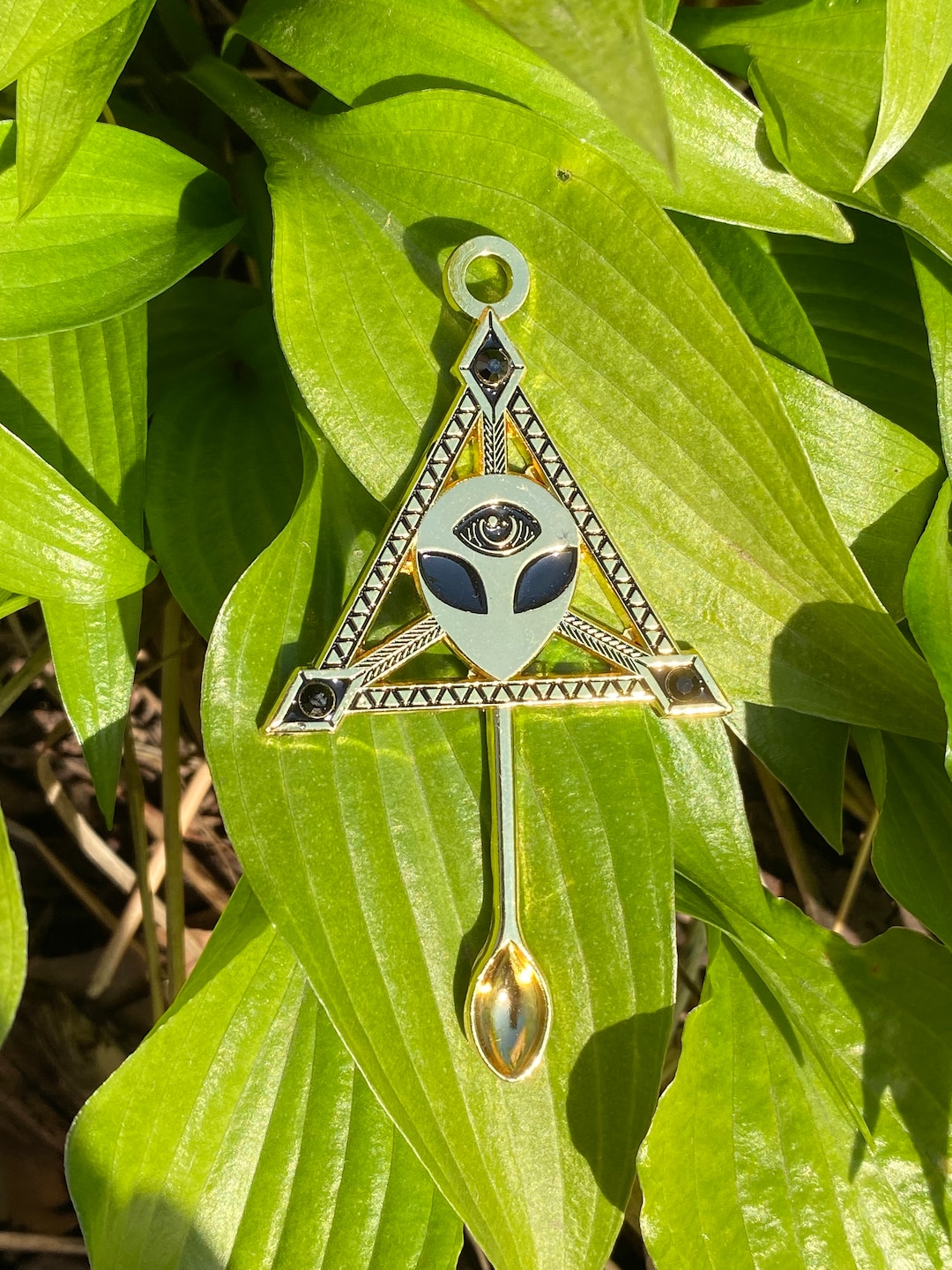 Collectible All Seeing Alien Spoon/pendant ft. Black Gems - Etsy