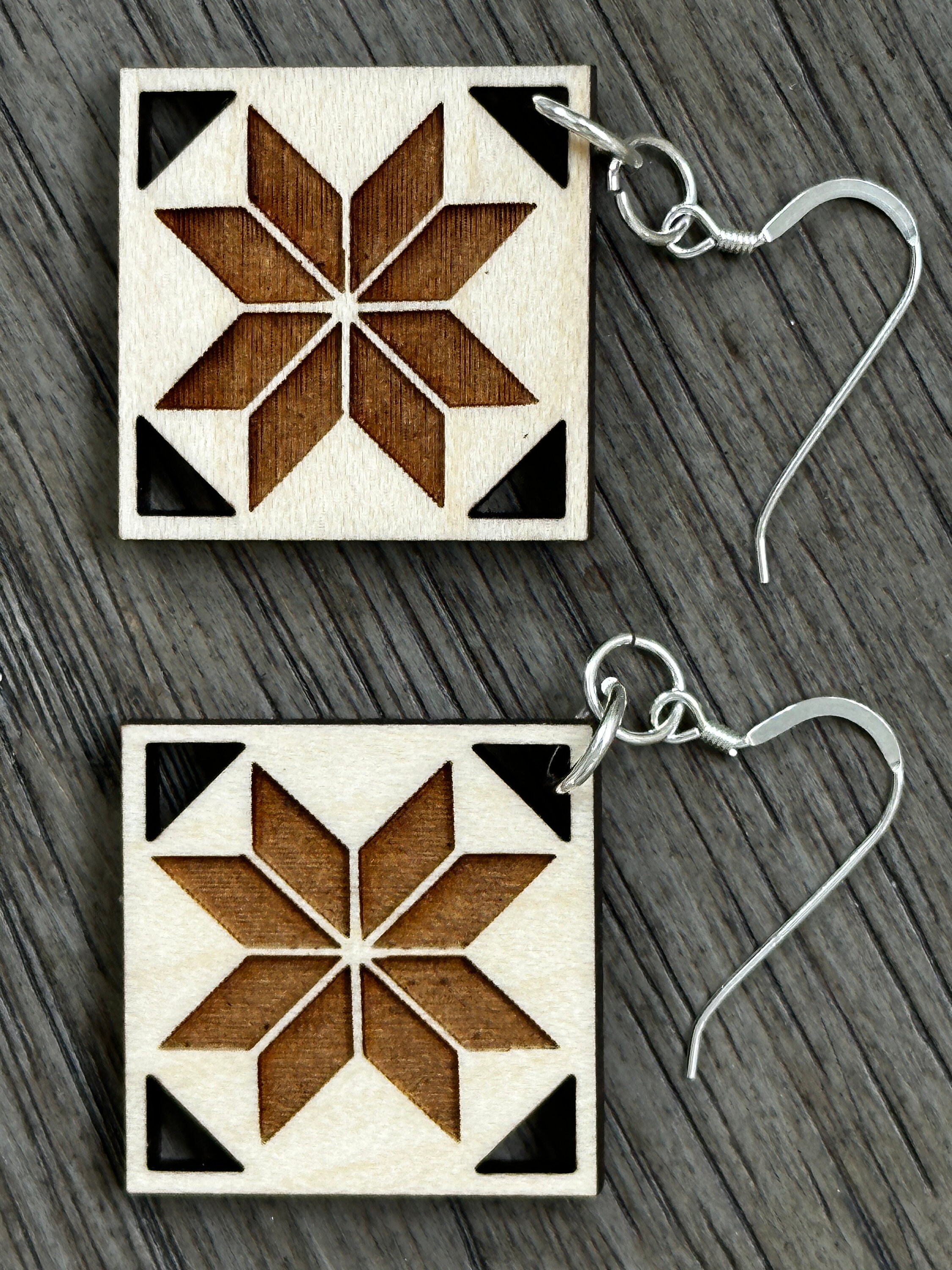 Lemoyne Star Quilt Block Earrings - Etsy