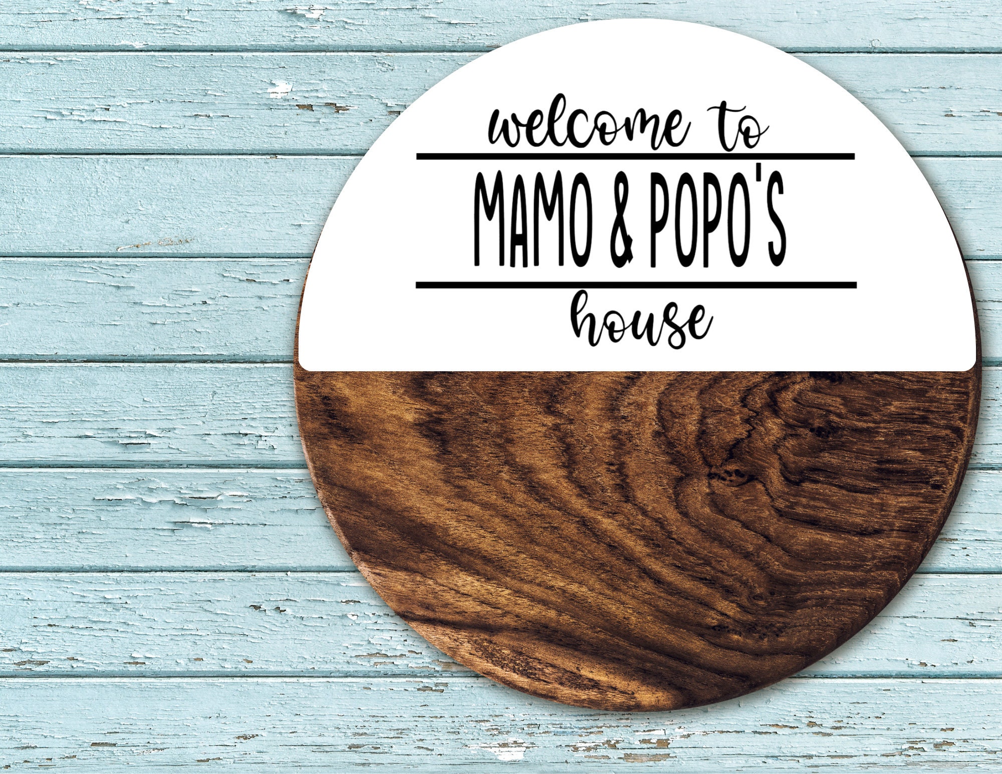 Mamo and Popo Welcome Sign SVG File - Etsy