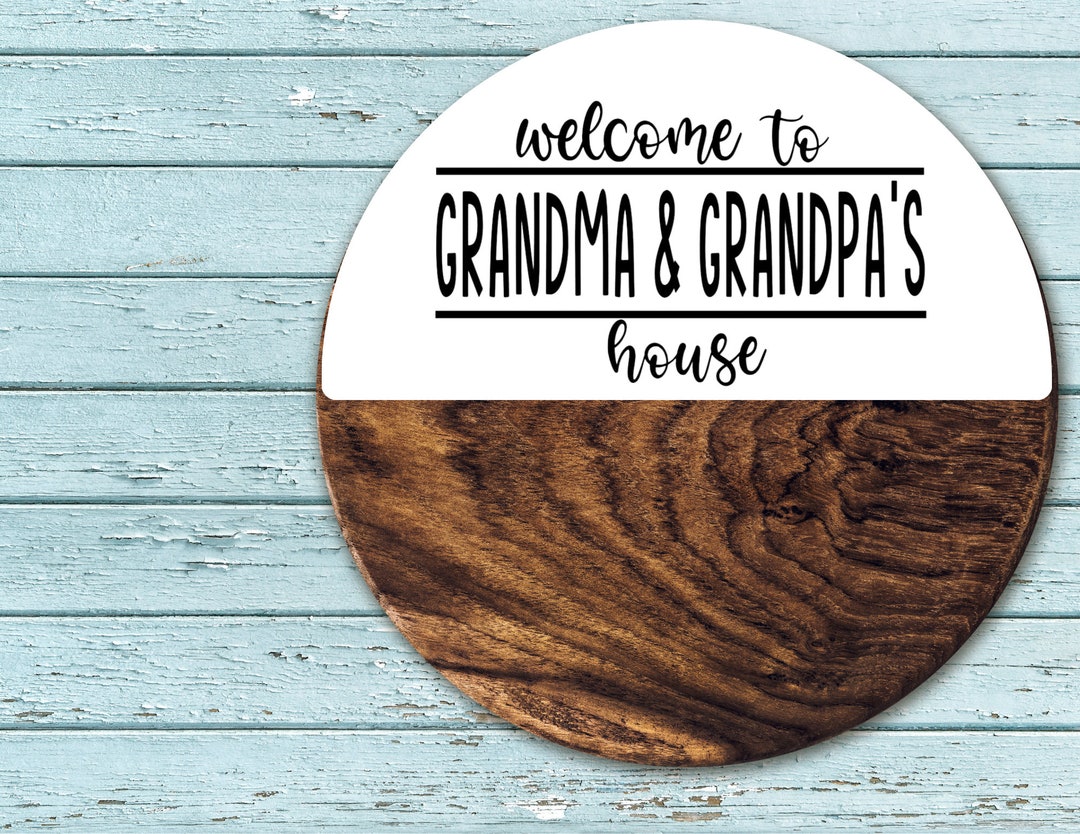 Grandma and Grandpa Welcome Sign SVG File - Etsy