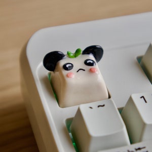 Panda Sprout Artisan Keycap for Cherry MX Stem, Custom Cottagecore ...