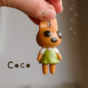 Acnh Villager Coco Bunny Keychain, Handmade Polymer Clay Animal ...