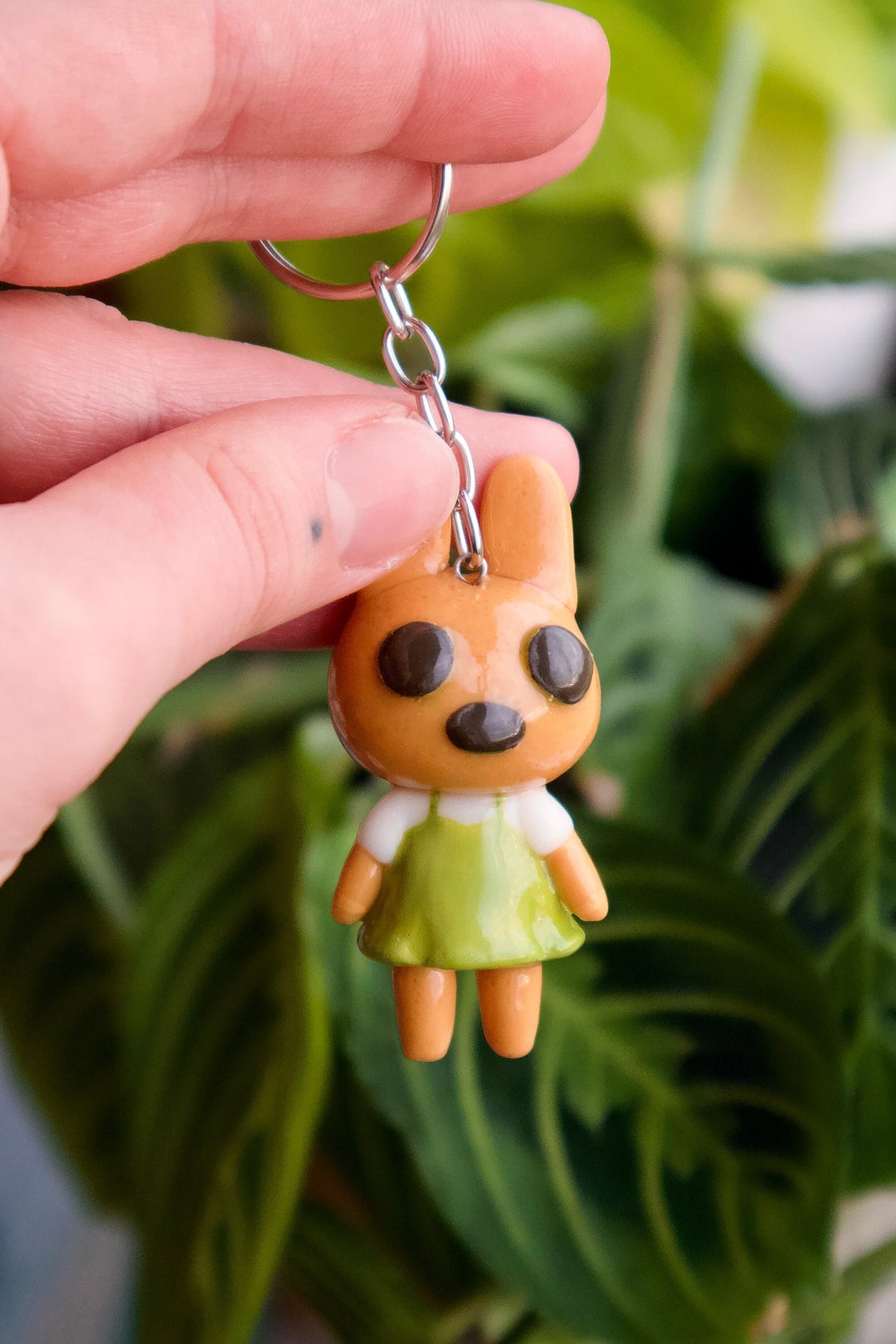 Acnh Villager Coco Bunny Keychain, Handmade Polymer Clay Animal ...