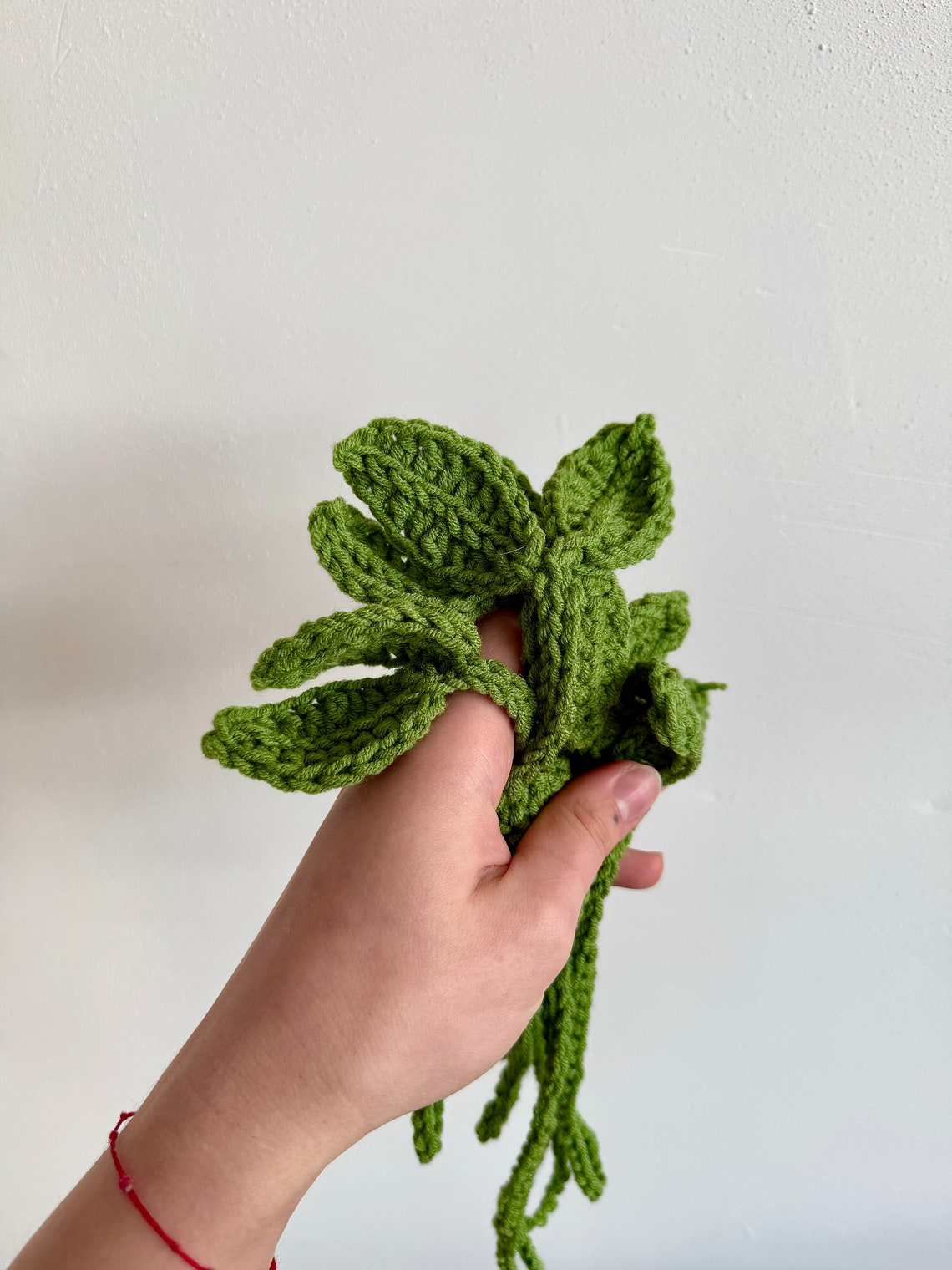 Crochet Leaf Sprout Headphones Decoration, Handmade Sapling Bookmark ...