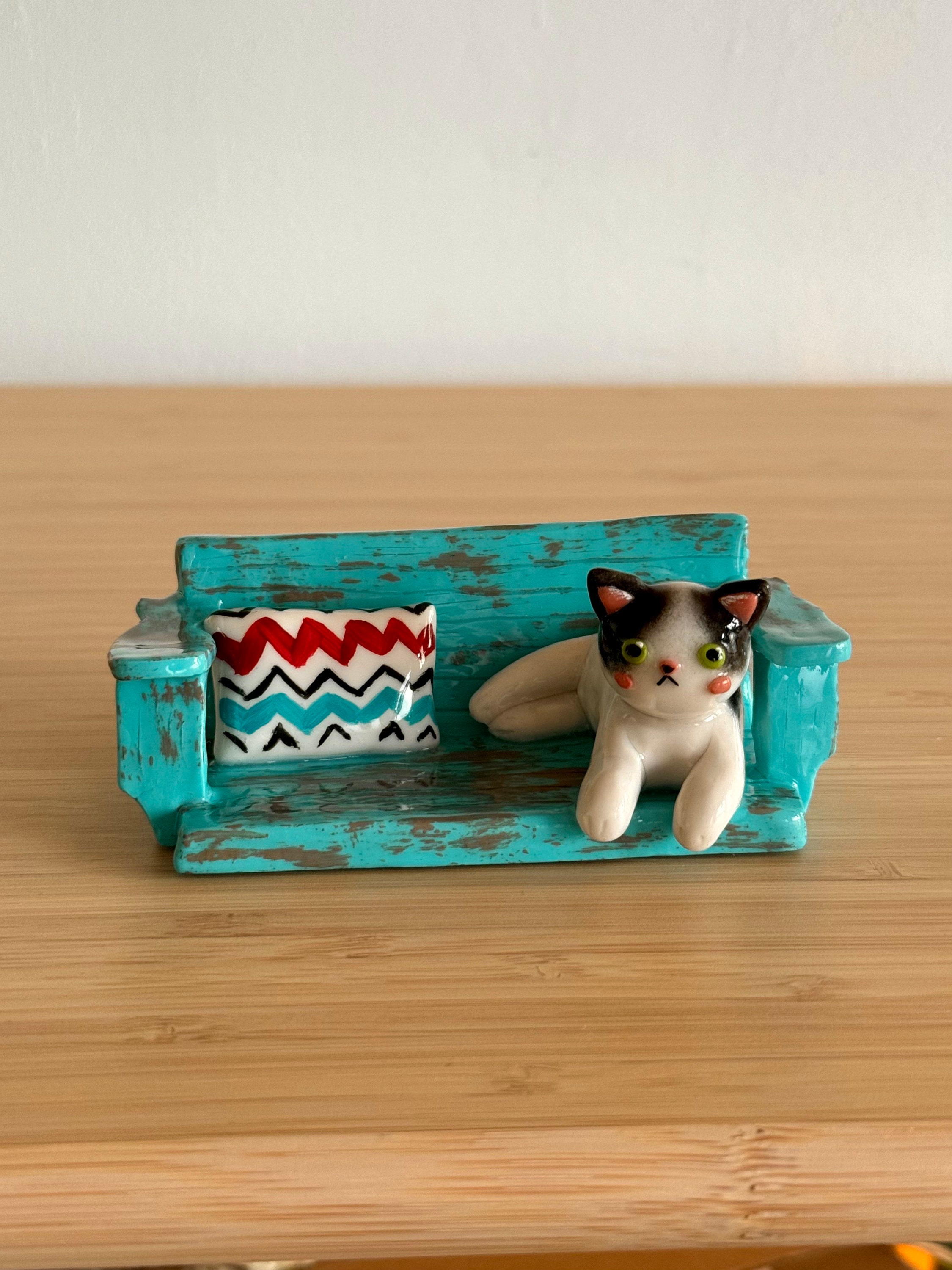 Custom Cat Portrait, Mini Figurine, Polymer Clay Pet Commission Gift ...