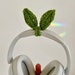 Crochet Leaf Sprout Headphones Decoration, Handmade Sapling Bookmark ...