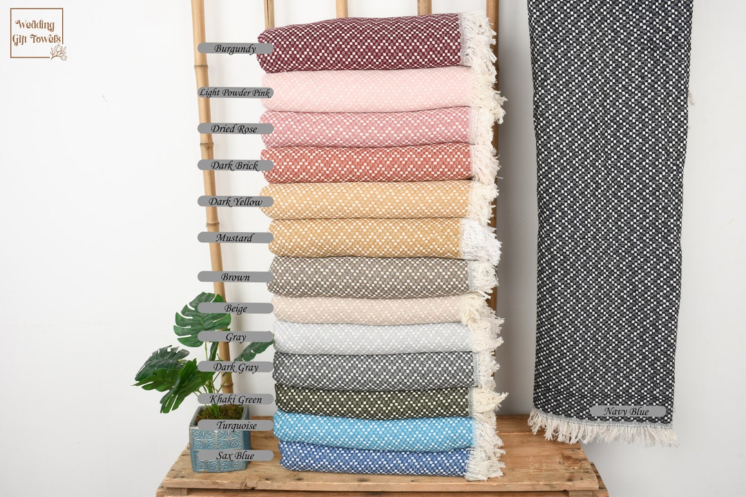 Personalized Turkish Cotton Blanket: Boho Herringbone Throw Two ...