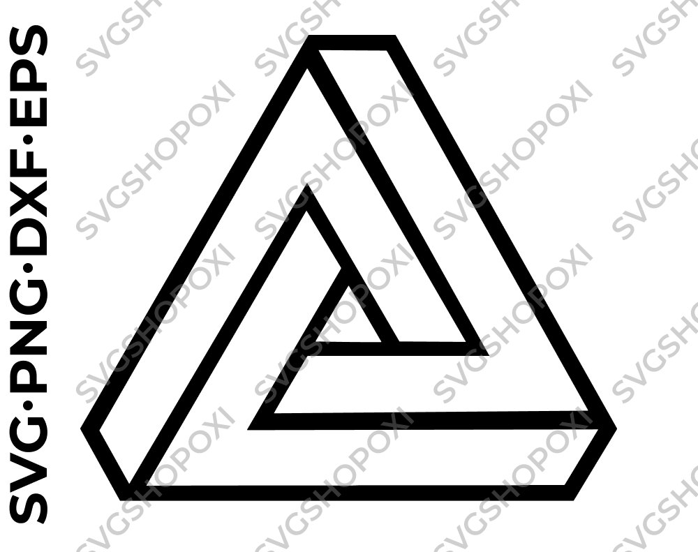 Penrose Triangle / Svg, Png, Eps, Dxf / Layered, Cricut , Silhouette ...