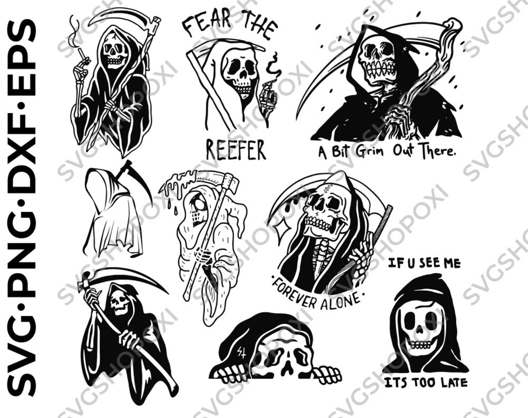 Sensenmann Bündel / SVG, Png, Eps, Dxf / Vektor, Cricut, Silhouette ...