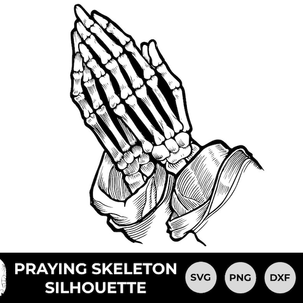 Praying Skeleton Clip Art - Etsy