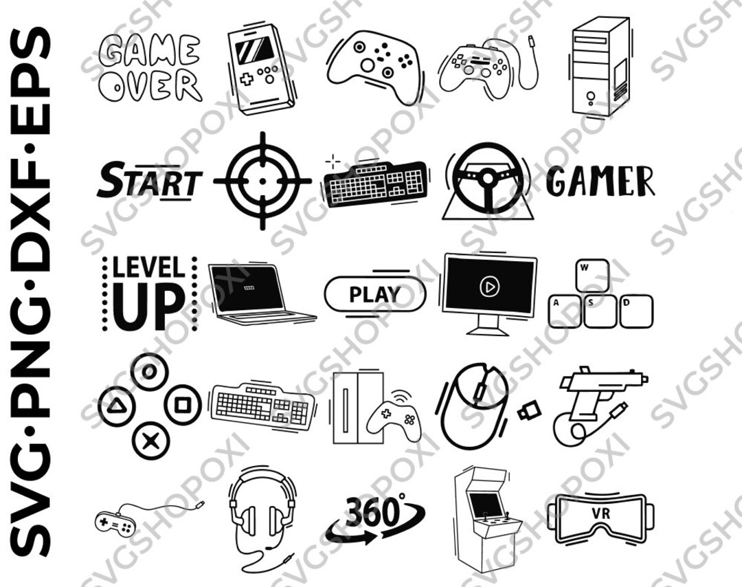 Video Games Bundle / Svg, Png, Eps, Dxf / Layered, Cricut , Silhouette ...