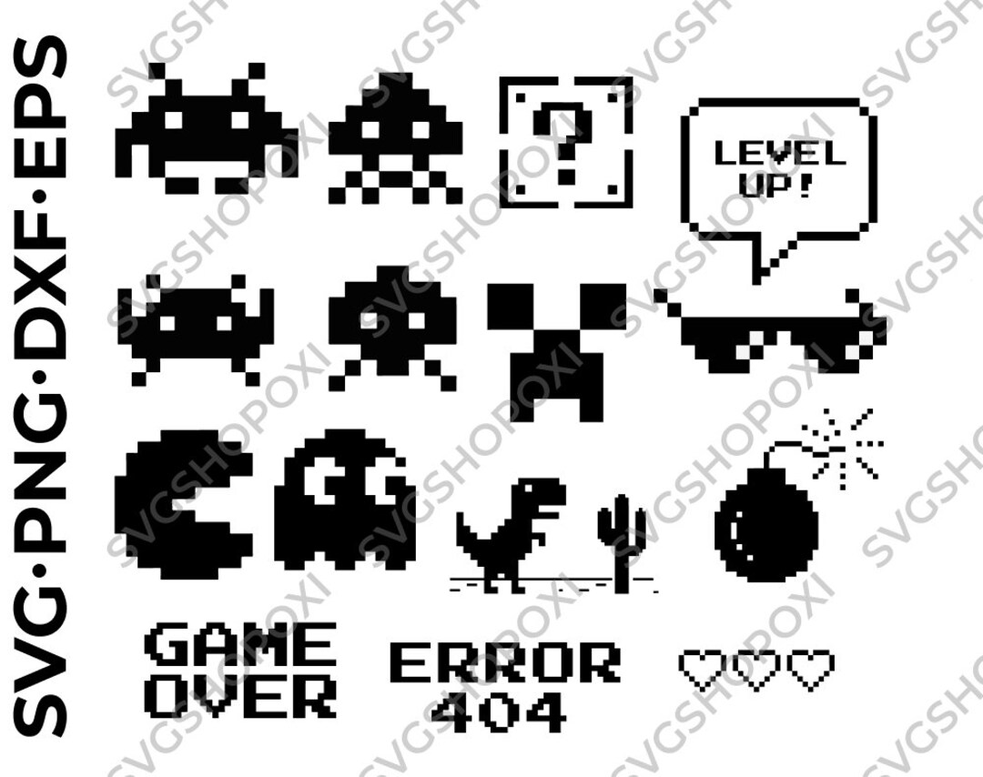 Retro Pack, Video Games, Pixel Art / Svg, Png, Eps, Dxf / Layered ...