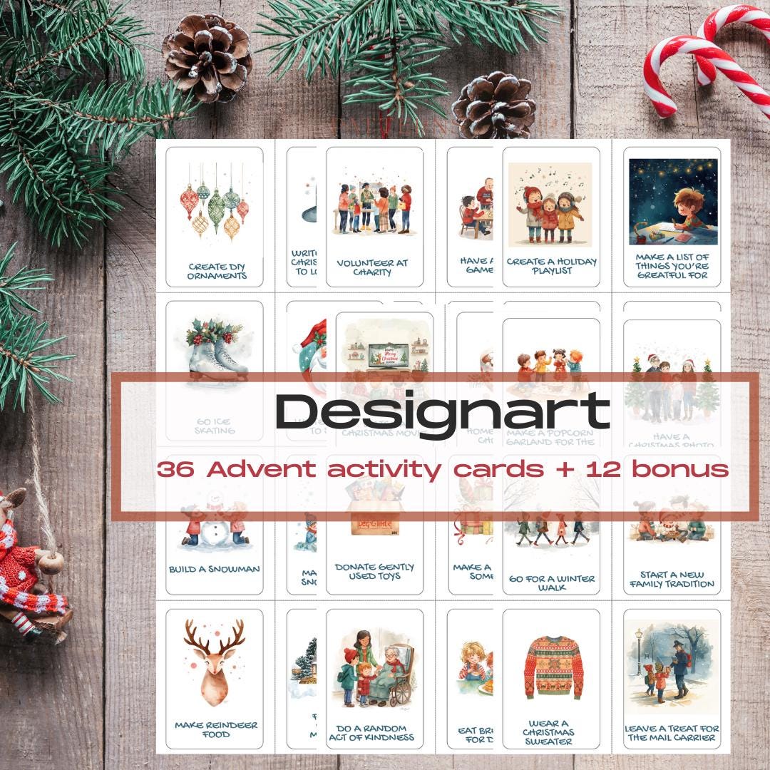 36 Printable Advent Activity Cards for Advent Calendar 2025, Advent ...