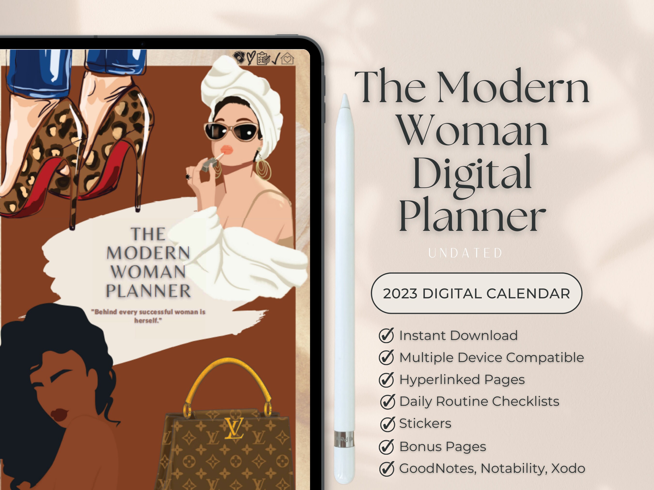 2023 Digital Planner, the Modern Woman Planner, Goodnotes Planner ...