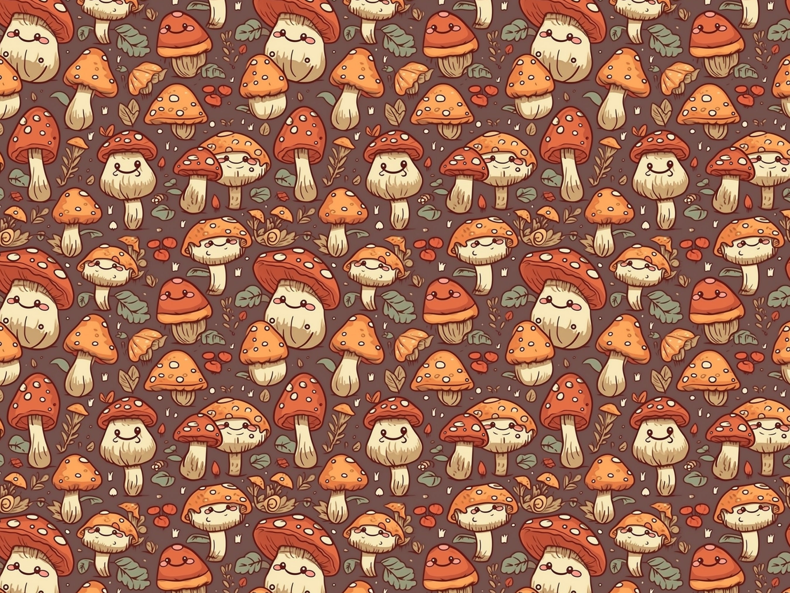Cute Cartoon Mushrooms: Digital Pattern for DIY Crafts & Design - Etsy