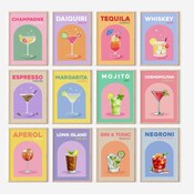 20 Cocktails Print for Digital Download Art Print Cocktail Poster Gift ...