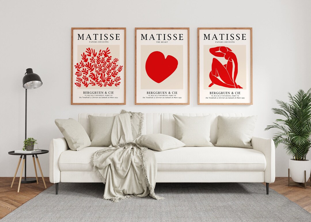 Henri Matisse Heart Poster Set of 3, Matisse Heart Exhibition Poster ...