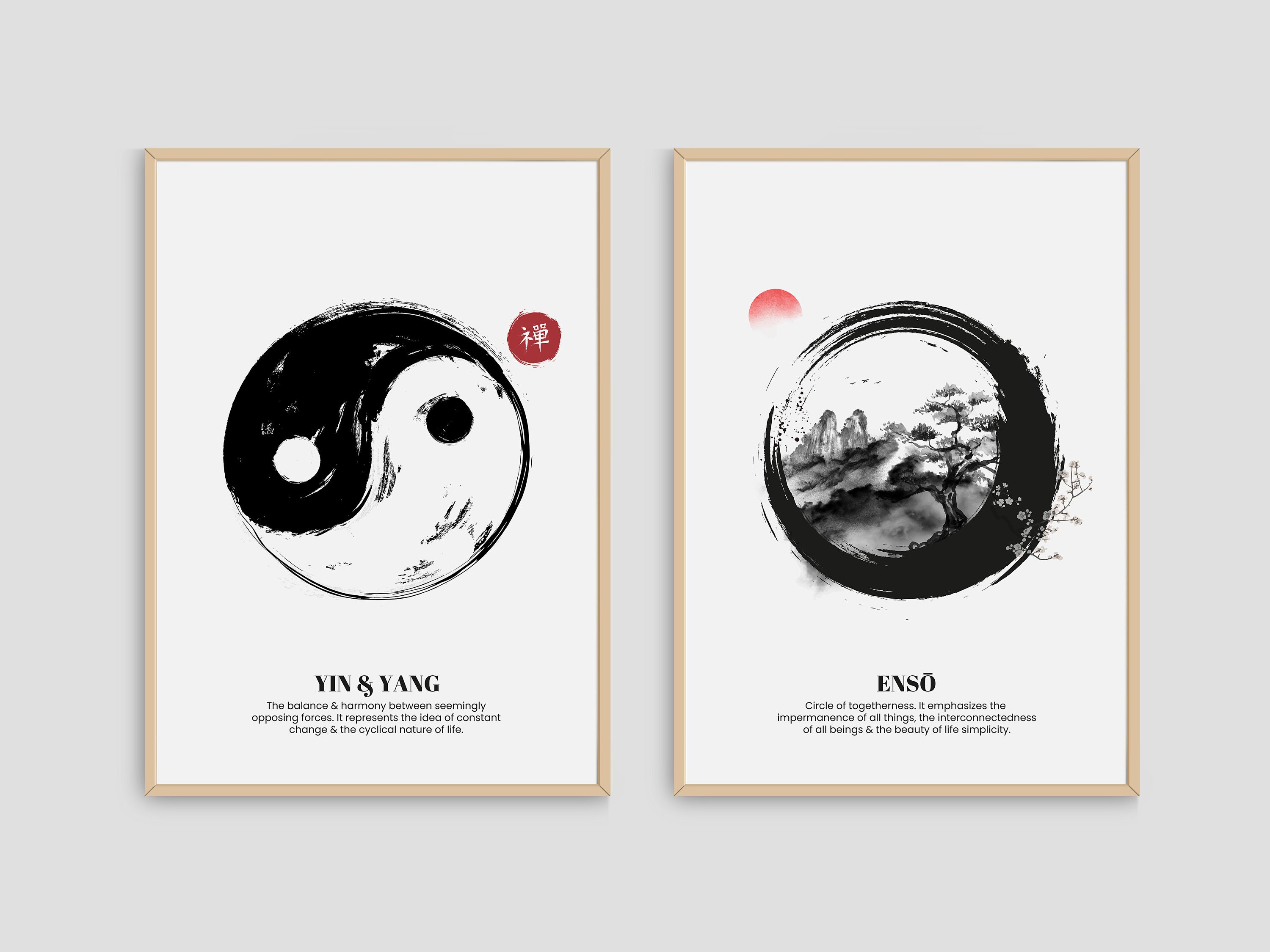 Zen Symbol Wall Art Prints: Meditation Decor Set of 6 (digital Download ...