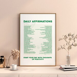 Set of 3 Green Retro Poster, Daily Gratitude Poster, Retro Quote Print ...