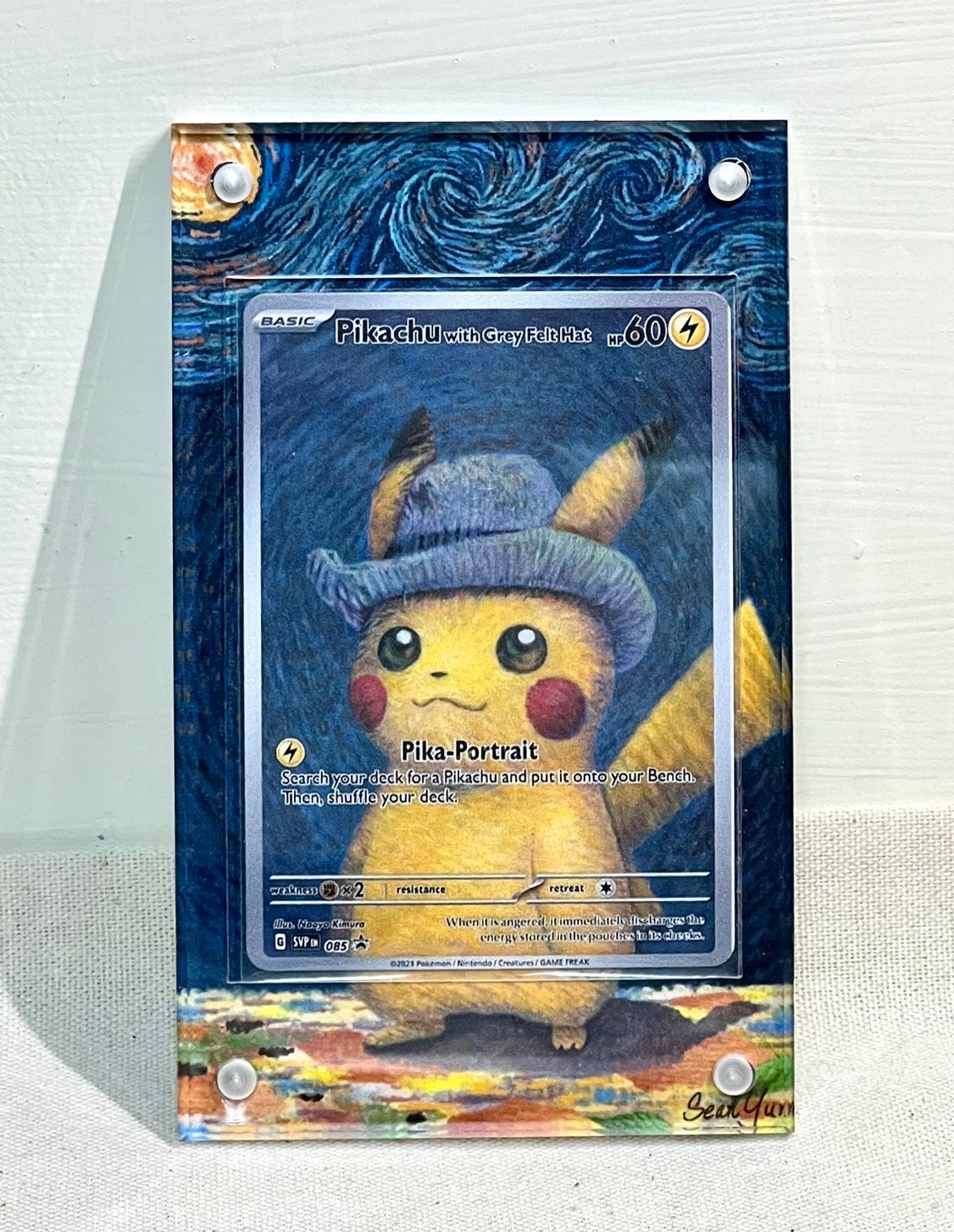 Pikachu Van Gogh Custom Pokémon Card Display Frame Case - Etsy UK