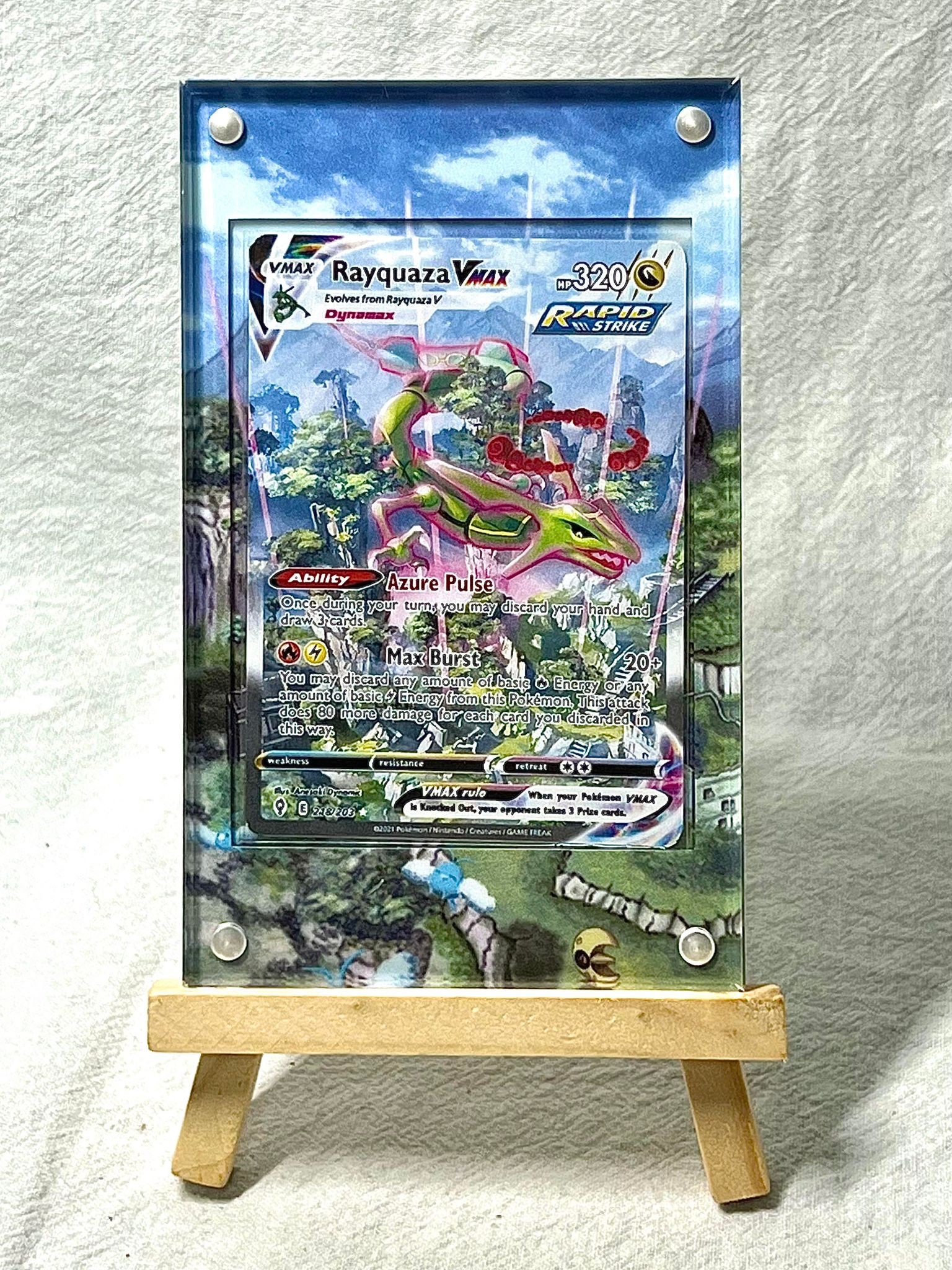 Rayquaza Vmax Alt Art Custom Pokémon Card Display Frame Case - Etsy