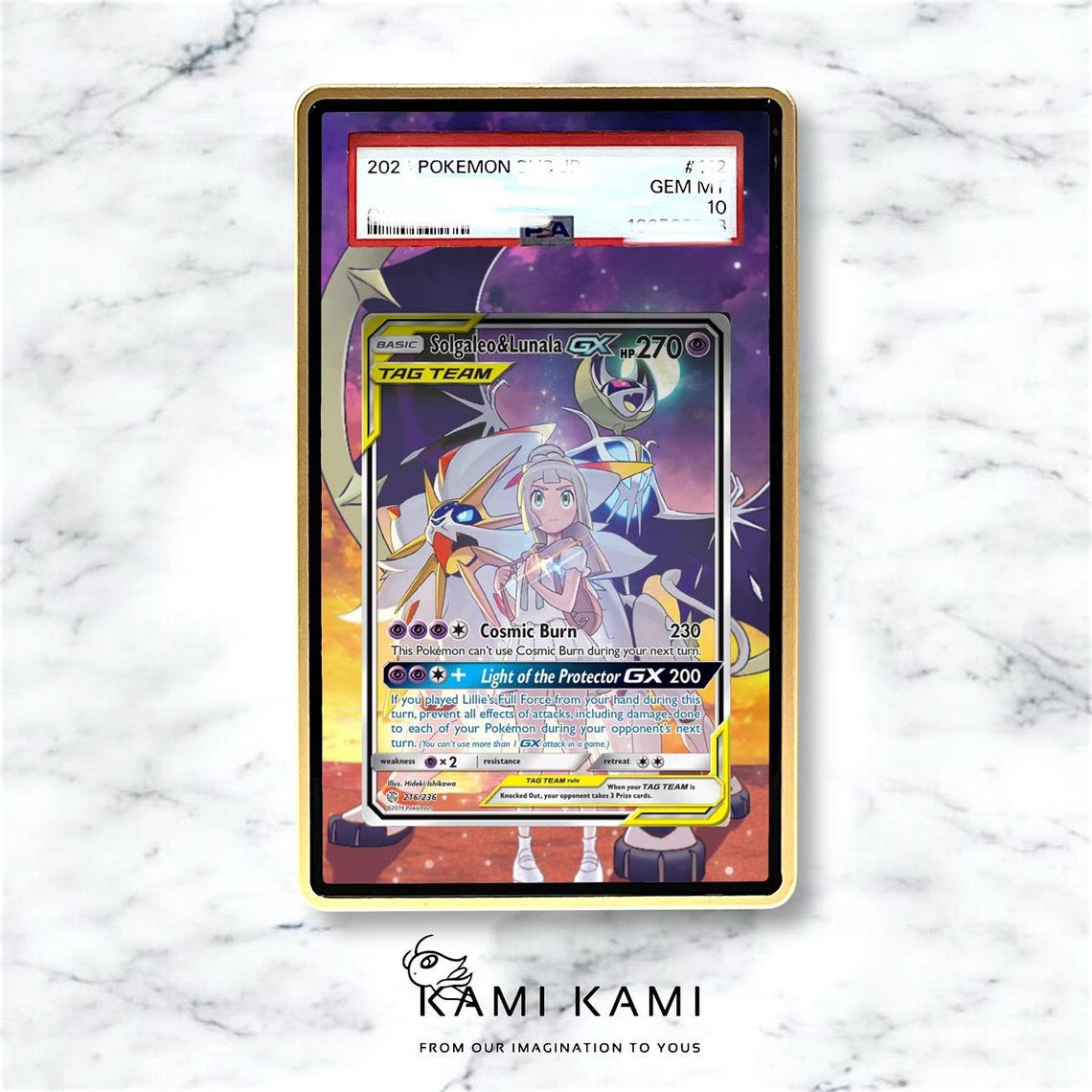 Solgaleo & Lunala GX Custom Pokémon Card Graded Display Case for PSA ...