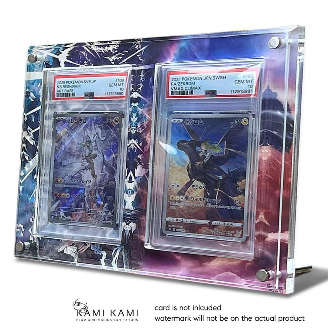 N’s Reshiram Ar Zekrom Chr Custom Pokémon Card Display Frame PSA Slab ...