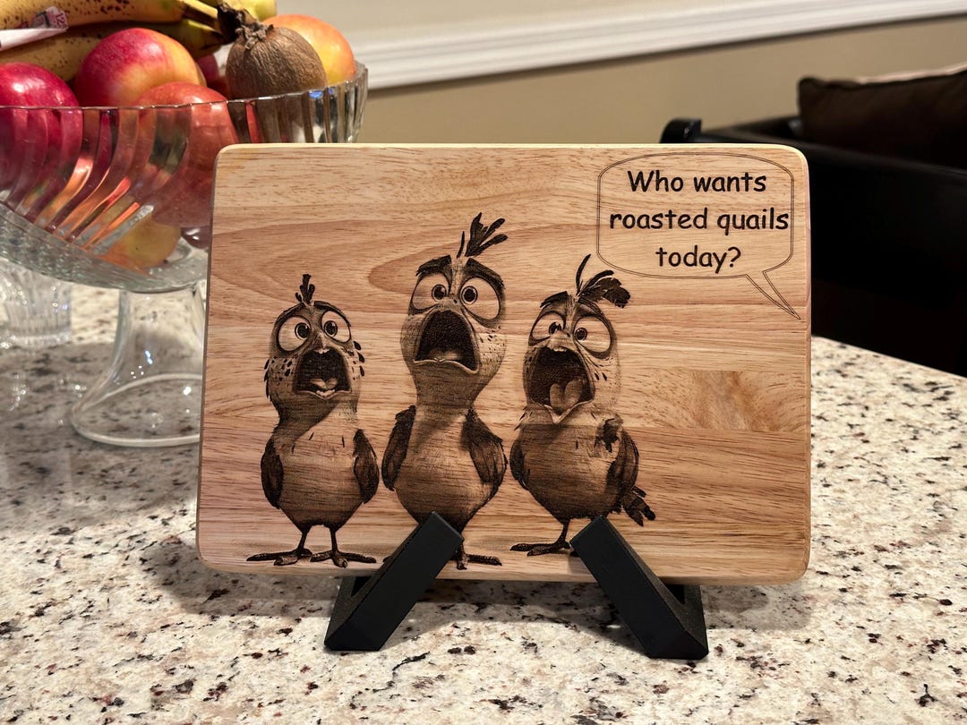 Gripperwood Cutting Board With Quail Design & Customizable Stand | Made ...