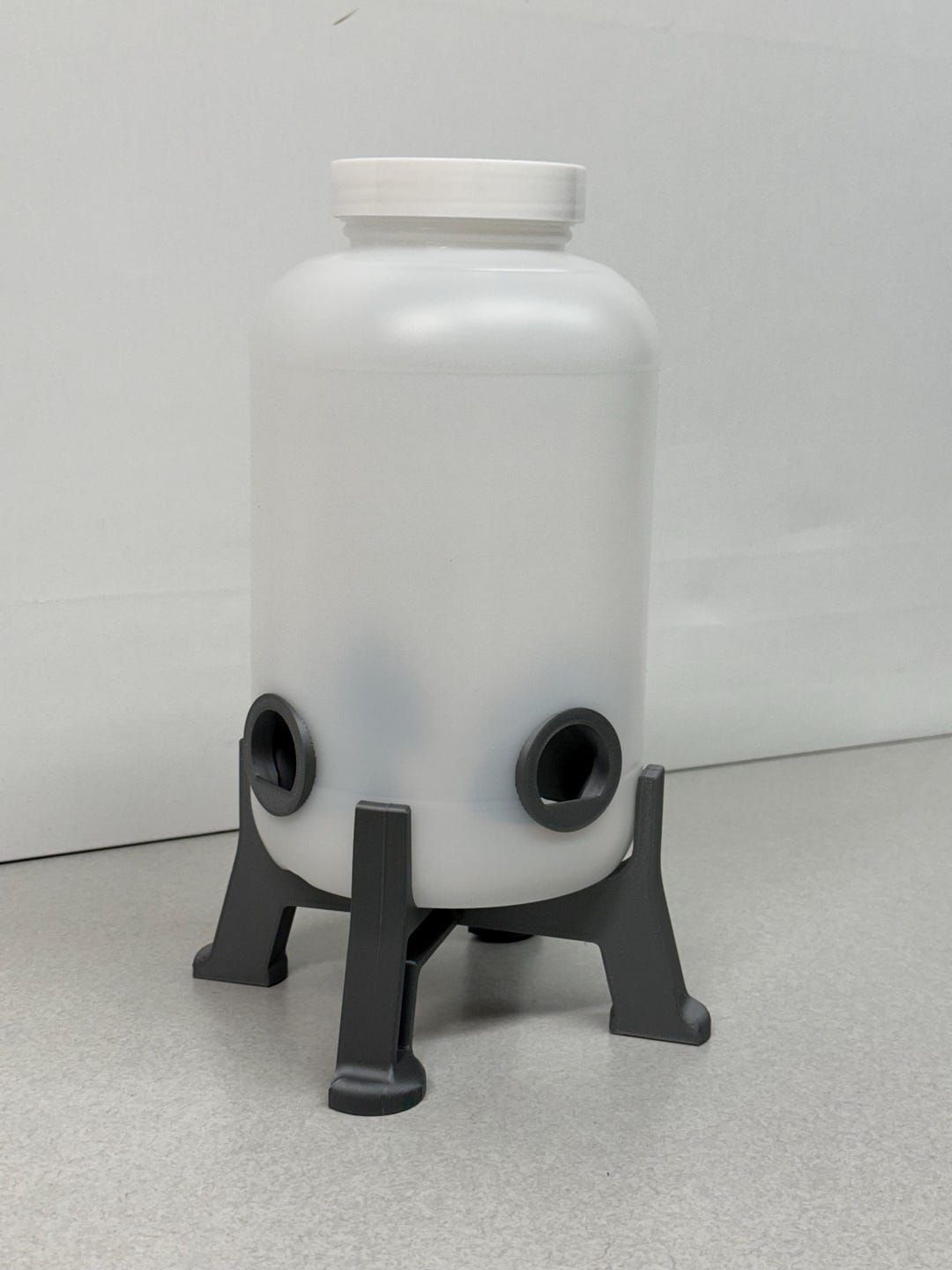 Quail Feeder Container (1-gallon) With 4-ports and Optional Stand ...