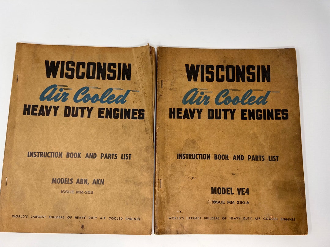 2 Wisconsin Air Cooled Engines Instruction Service Manual Model Ve4 and ...