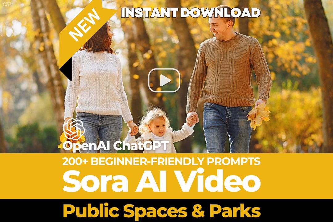201 Sora Video Prompts for Public Spaces & Parks, Starter Pack Includes ...