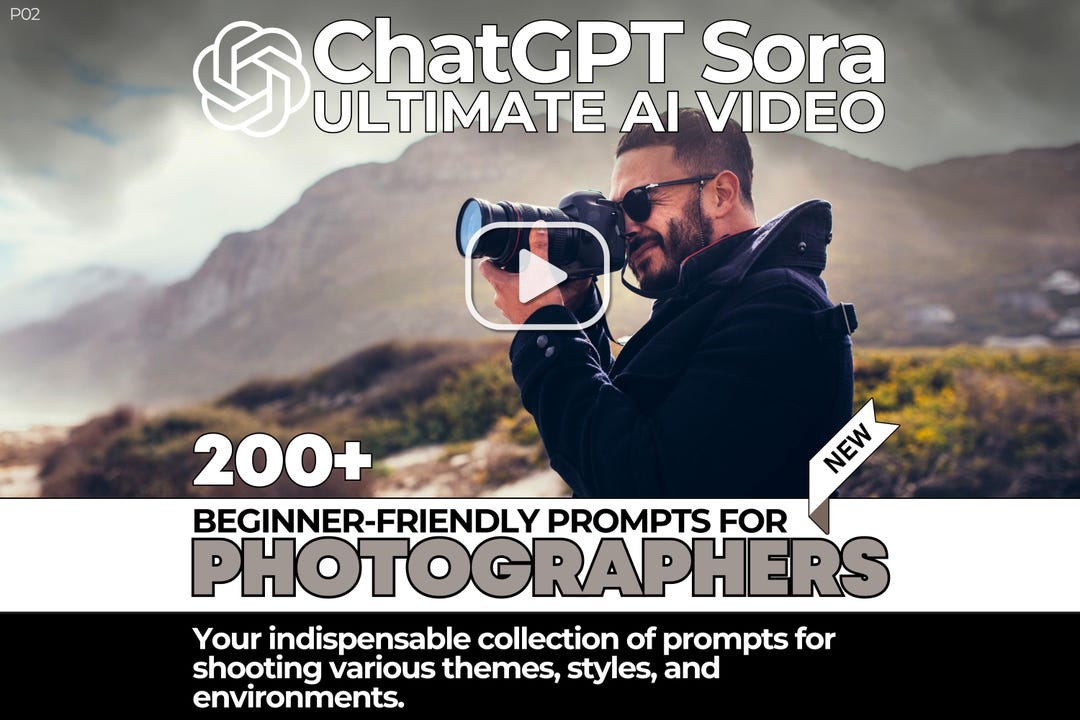 200 Sora Video Prompts for PHOTOGRAPHERS, Starter Pack Includes ...