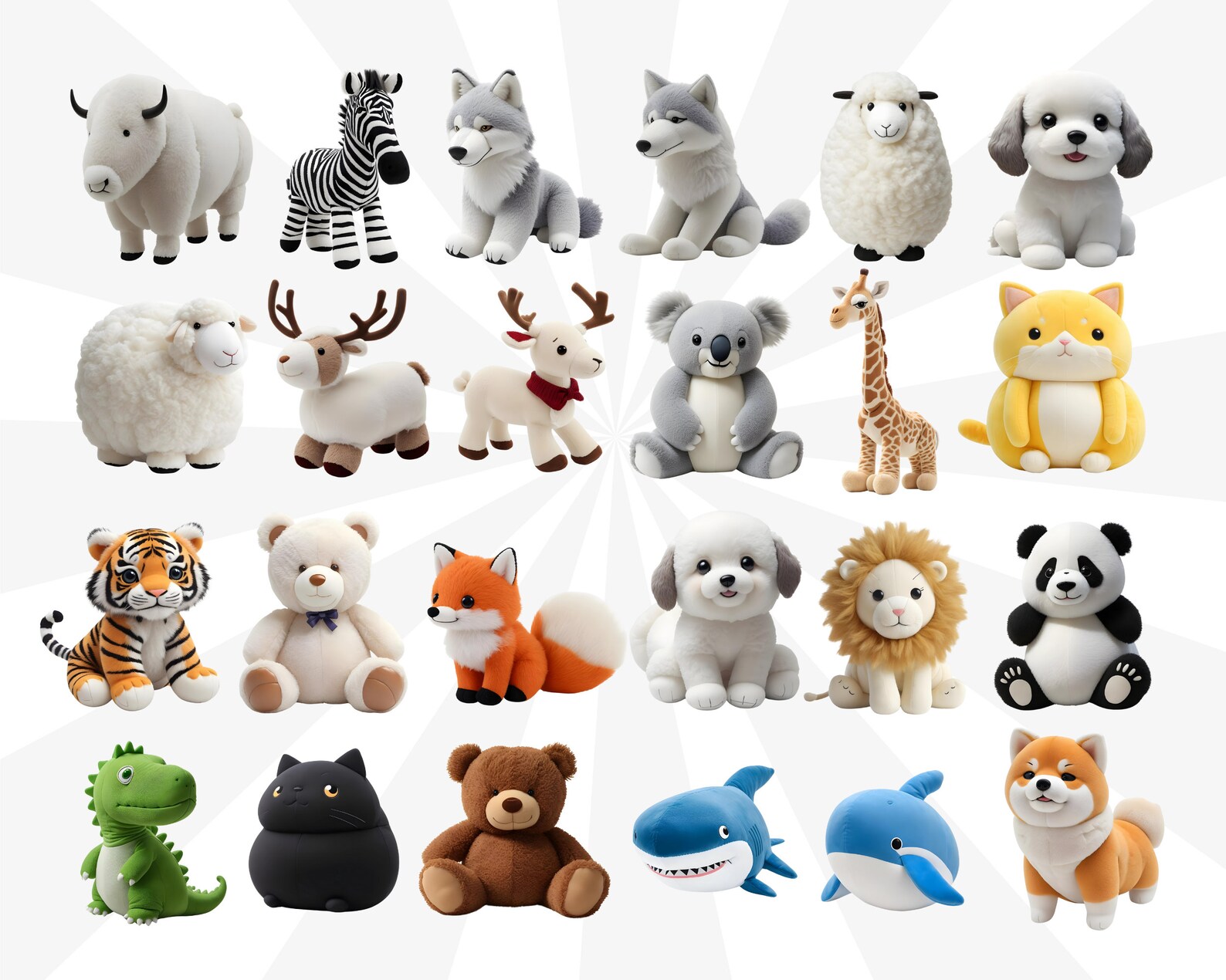 Stuffed Toys Clipart Bundle, Plush Toys Collection, Realistic Cute ...