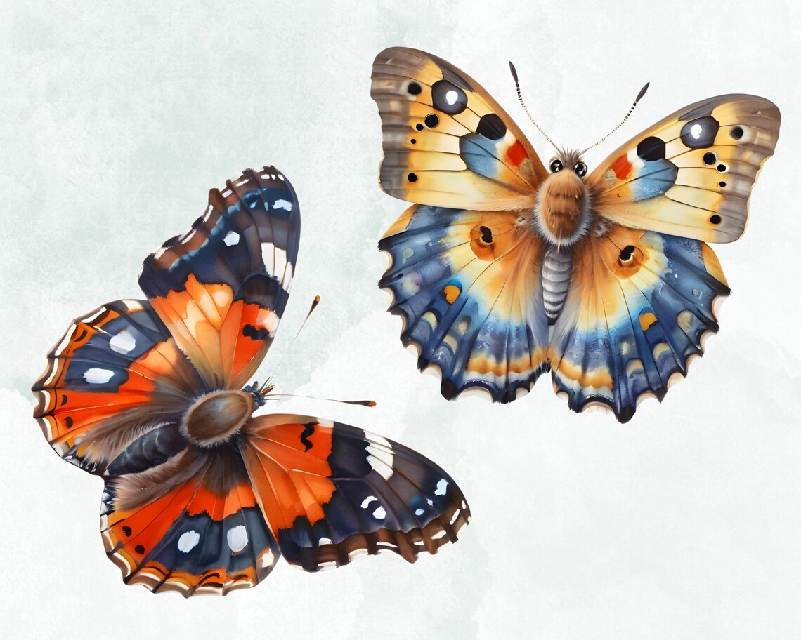 Watercolor Butterflies Clipart Collection, Colorful Butterfly Bundles ...